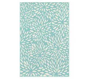 VERANDA LIVING In/out Aruba Blue Botanical 7'10 'x10'10' Rug - One-color