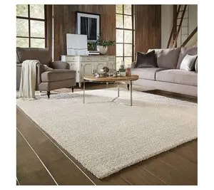 ORIENTAL WEAVERS Linden Place Ivory Casual Solid Shag 5'x7' Rug - One-color
