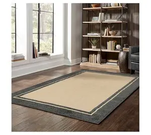 VERANDA LIVING In/out Gray Sand Casual Border 7 '10'x10'10' Rug - One-color