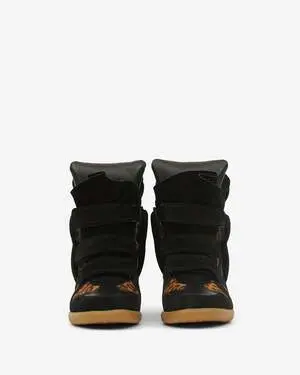 Isabel Marant Étoile Bekett Leather Wedge Sneakers - Leopard