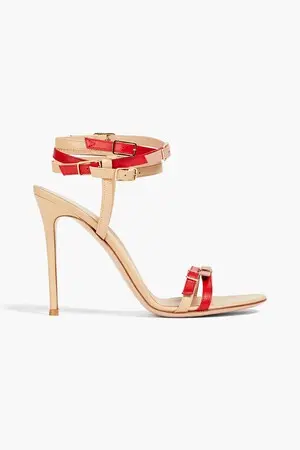 GIANVITO ROSSI Colorblock Leather Sandals - Red