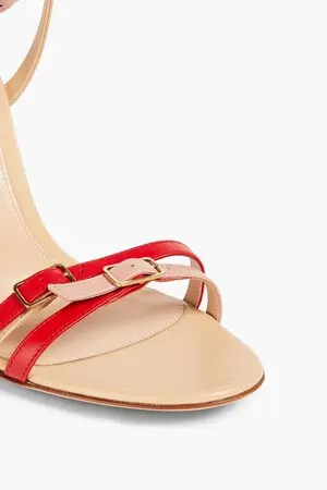 GIANVITO ROSSI Colorblock Leather Sandals - Red