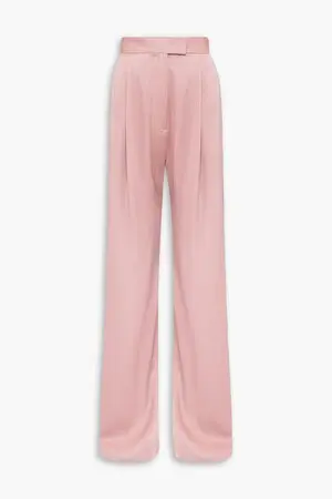 Alex Perry Hartley Pleated Satincrepe Wideleg Pants - Blush