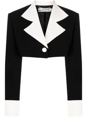 KIMHEKIM Cropped Two-tone Jacket - Black