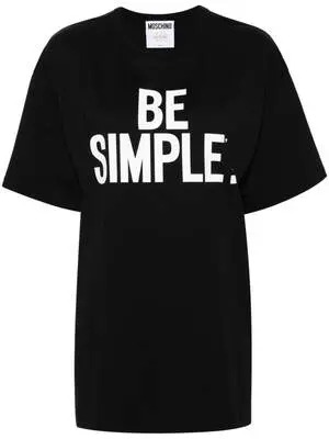Moschino Slogan-print Organic-cotton T-shirt