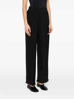 LANVIN Plissé Wide-leg Trousers - Black