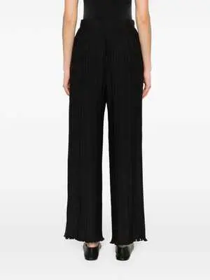 LANVIN Plissé Wide-leg Trousers - Black