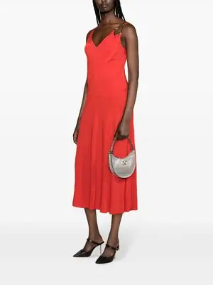 LANVIN Appliqué-detail Midi Dress - Red