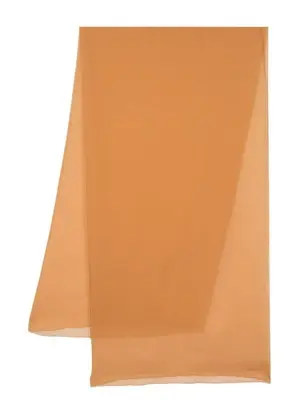 Alberta Ferretti Chiffon Silk Scarf - Brown