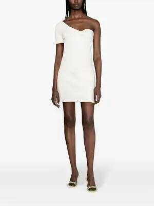 COURREGES One-shoulder Twist Crepe Minidress