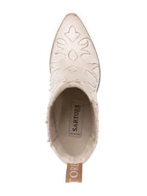 Sartore Leather Cowboy Boots - Neutrals