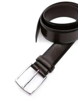 BOSS Logo-engraved Buckle Leather Belt