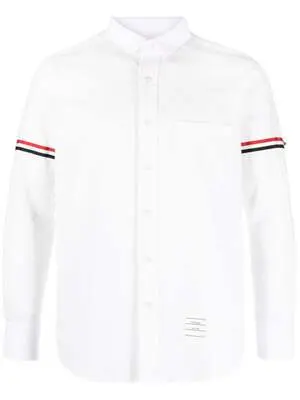 Thom Browne Armband-detail Seersucker Cotton Shirt - White