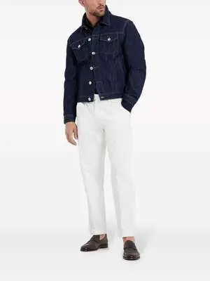 Brunello Cucinelli Spread-collar Cotton Shirt - Blue