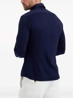 Brunello Cucinelli Spread-collar Cotton Shirt - Blue