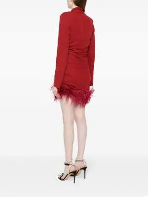 DE LA VALI Avenue Feather-trim Minidress