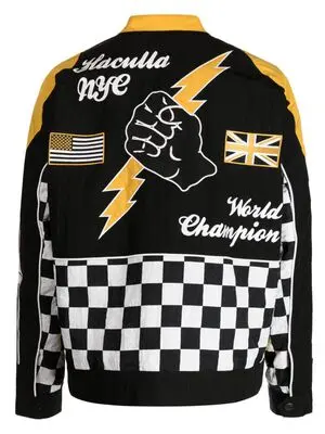 HACULLA. Graphic-print Zip-up Biker Jacket - Orange