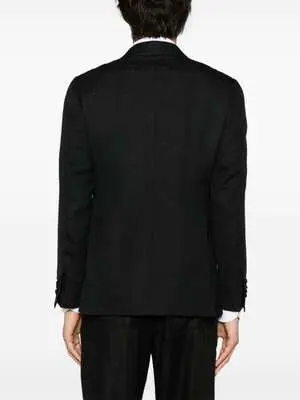 LARDINI Lurex-detail Single-breasted Blazer - Black