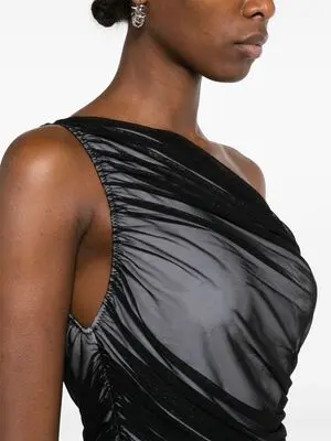 Norma Kamali Diana Asymmetric One-shoulder Gown - Black