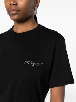 MSGM Logo-embroidered T-shirt
