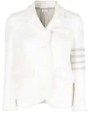 Thom Browne 4-bar Tweed Jacket - White