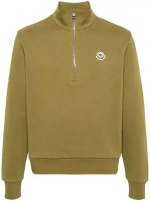 Moncler Appliqué-logo Cotton Sweatshirt - Green