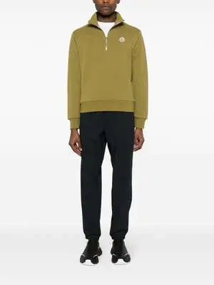 Moncler Appliqué-logo Cotton Sweatshirt - Green