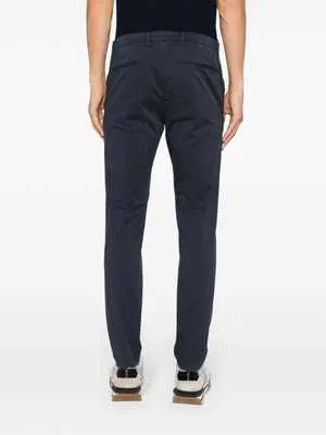 BRIGLIA 1949 Low-rise Stretch-cotton Tapered Chinos - Blue