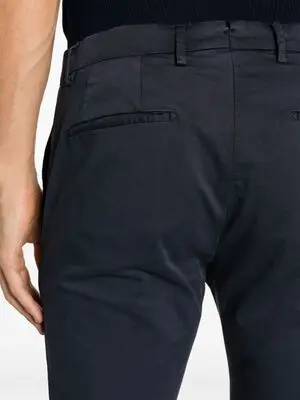 BRIGLIA 1949 Low-rise Stretch-cotton Tapered Chinos - Blue