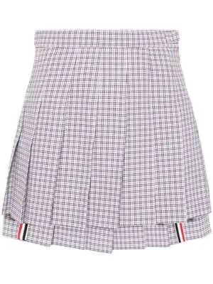 Thom Browne Check-pattern Pleated Miniskirt