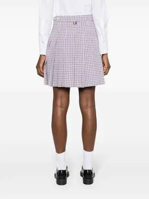 Thom Browne Check-pattern Pleated Miniskirt
