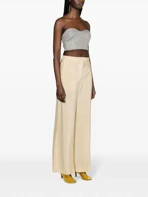FORTE_FORTE Chevron-knit Lurex Strapless Top - Blue
