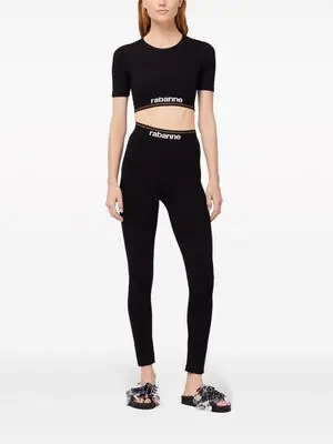 Rabanne Bodyline Logo-waistband Leggings - Black
