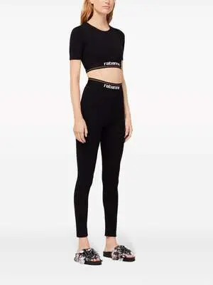 Rabanne Bodyline Logo-waistband Leggings - Black