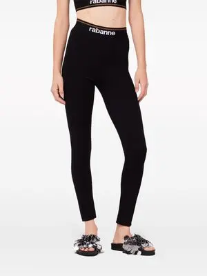 Rabanne Bodyline Logo-waistband Leggings - Black