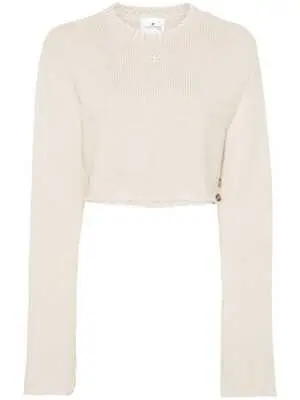 COURREGES Courrèges Logo-embroidered Cropped Jumper