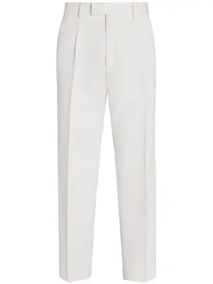 Zegna Pressed-crease Tailored Trousers - White