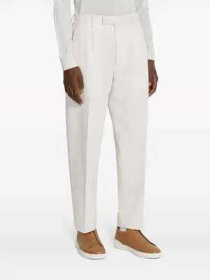 Zegna Pressed-crease Tailored Trousers - White