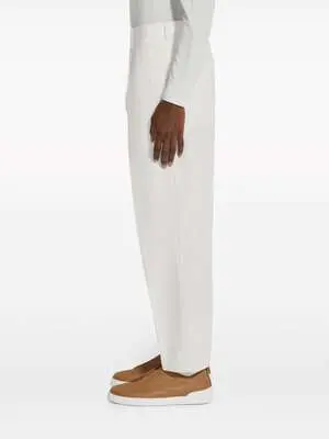 Zegna Pressed-crease Tailored Trousers - White