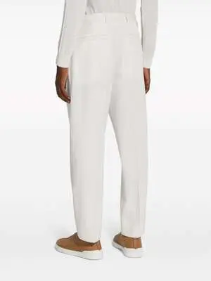 Zegna Pressed-crease Tailored Trousers - White