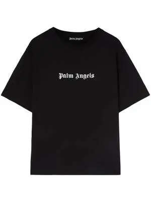 Palm Angels Logo-print Cotton T-shirt - Black