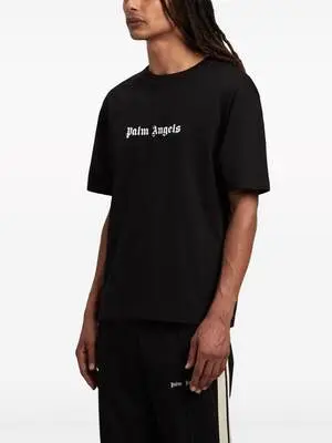 Palm Angels Logo-print Cotton T-shirt - Black