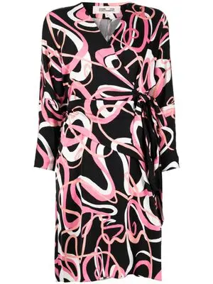 Diane Von Furstenberg Mikah Faux-wrap Midi Dress - Multicolour