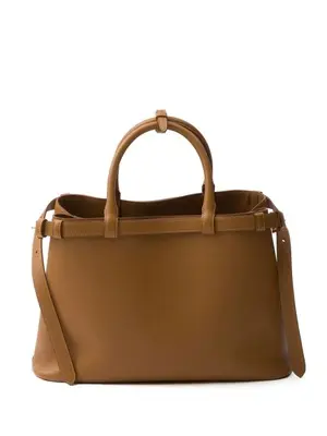 Prada Medium Leather Handbag With Double Belt And Buckles