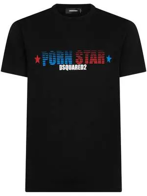 Dsquared2 Slogan-print Cotton T-shirt - Black