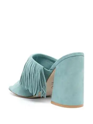STUART WEITZMAN Tia Fringe Suede Sandals - Blue