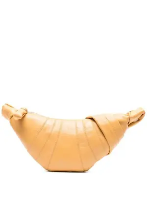 LEMAIRE Small Croissant Leather Shoulder Bag Neutrals