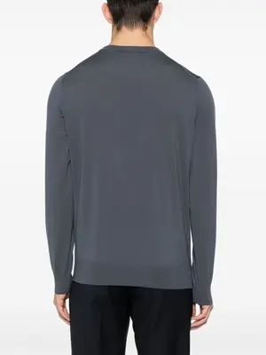 Brioni Fine-knit Wool Jumper - Blue