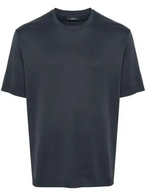 Herno Logo-plaque Knitted T-shirt - Blue