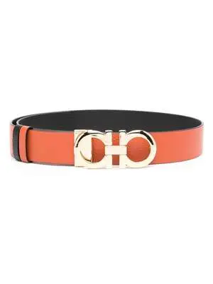 FERRAGAMO Gancini Grained Leather Belt
